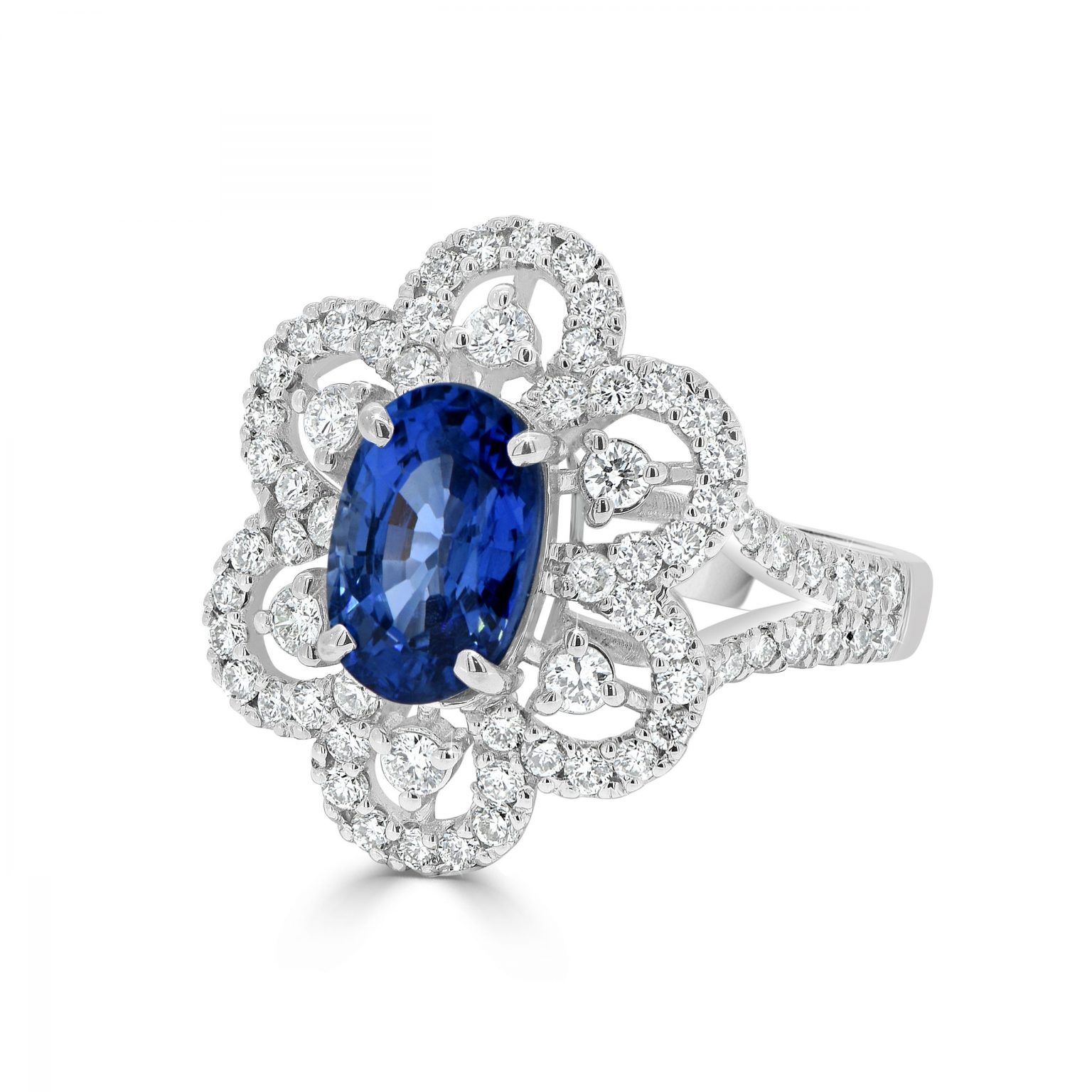 Elegant Oval Shaped Sapphire Dress Ring by Ernesto Buono