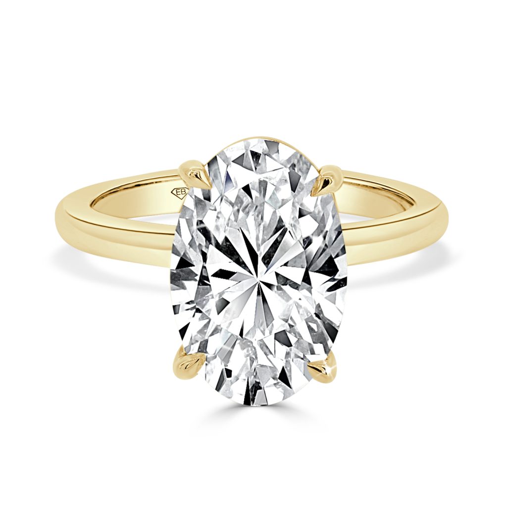 Oval Cut Lab Diamond 4 Claws Solitaire