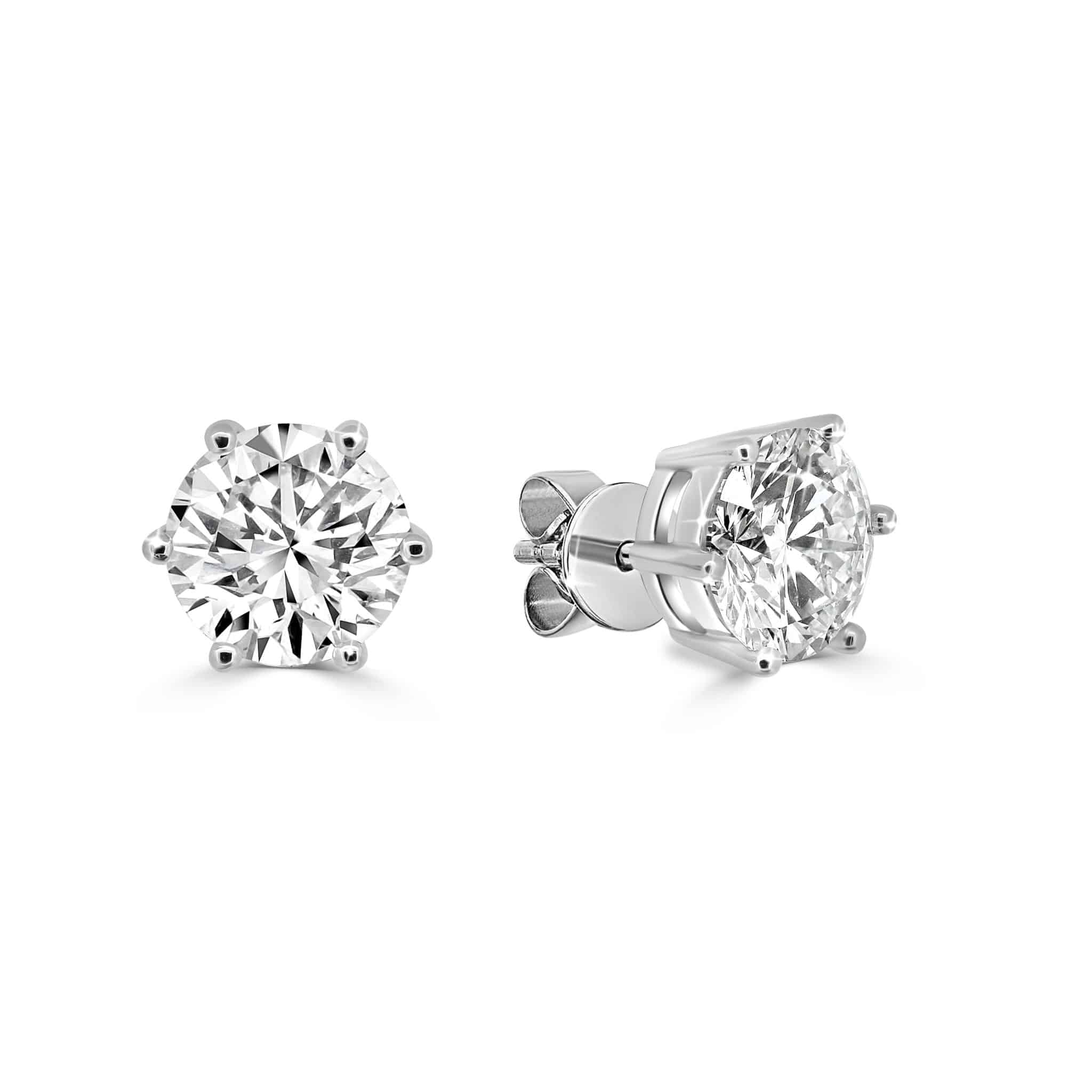 Timeless Prestige Lab Diamond Stud Earrings in 18kt White Gold
