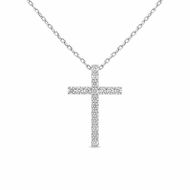 Ignite Your Style with a Diamond Cross Pendant in 18ct White Gold
